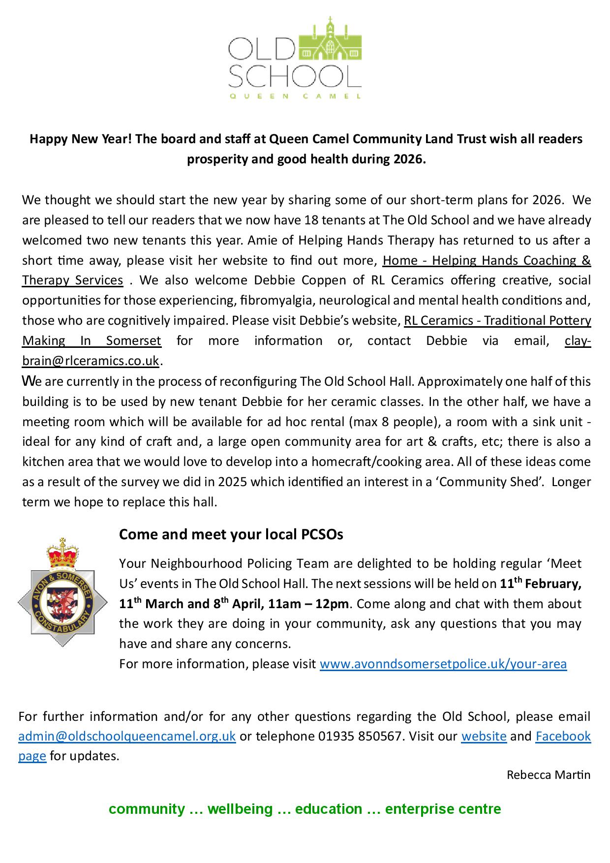 February Newsletter - Old School Queen Camel